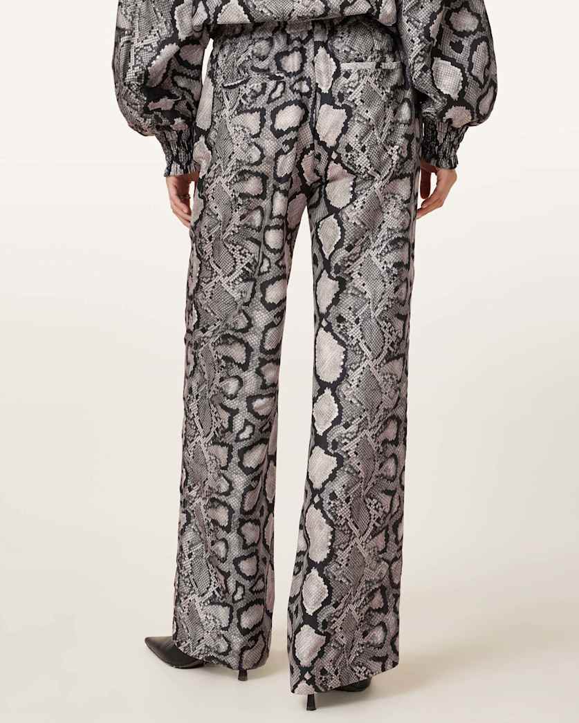Charli Wide Leg Snake Print Trousers FLOW ECRU WHITE | ALLSAINTS